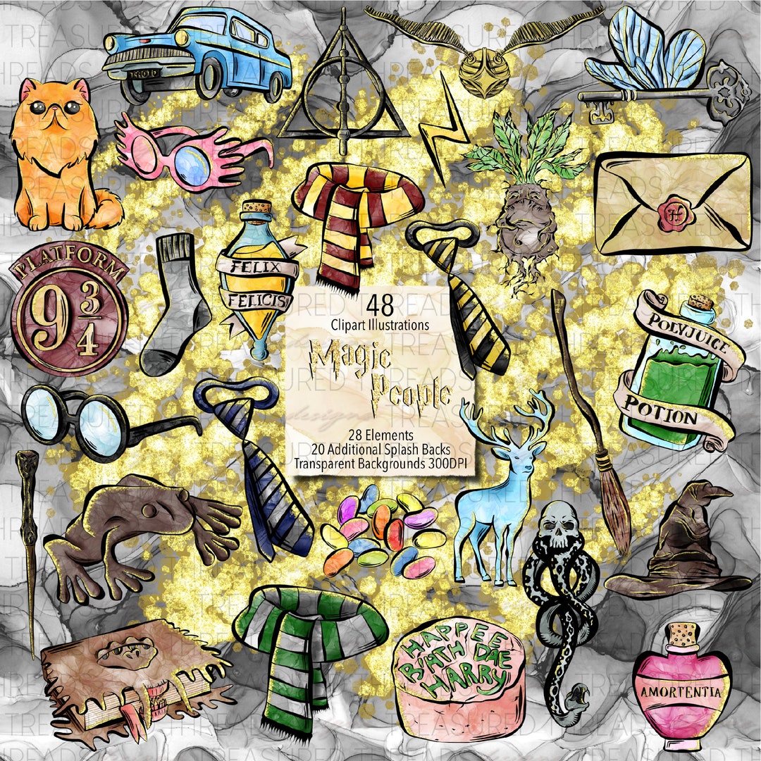 Magic People Elements Clipart Set - Etsy