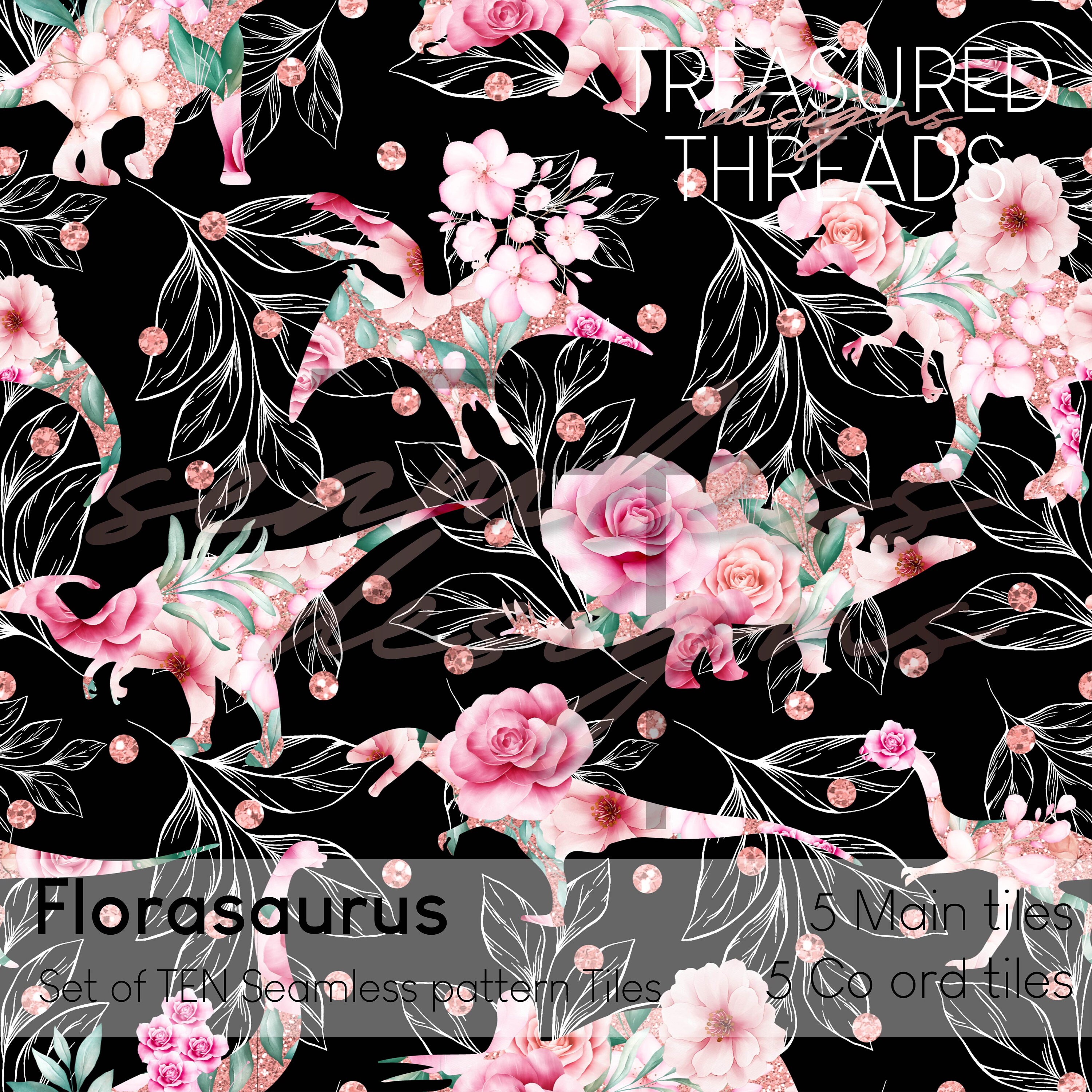 Seamless Pattern Tile Florasaurus - Etsy