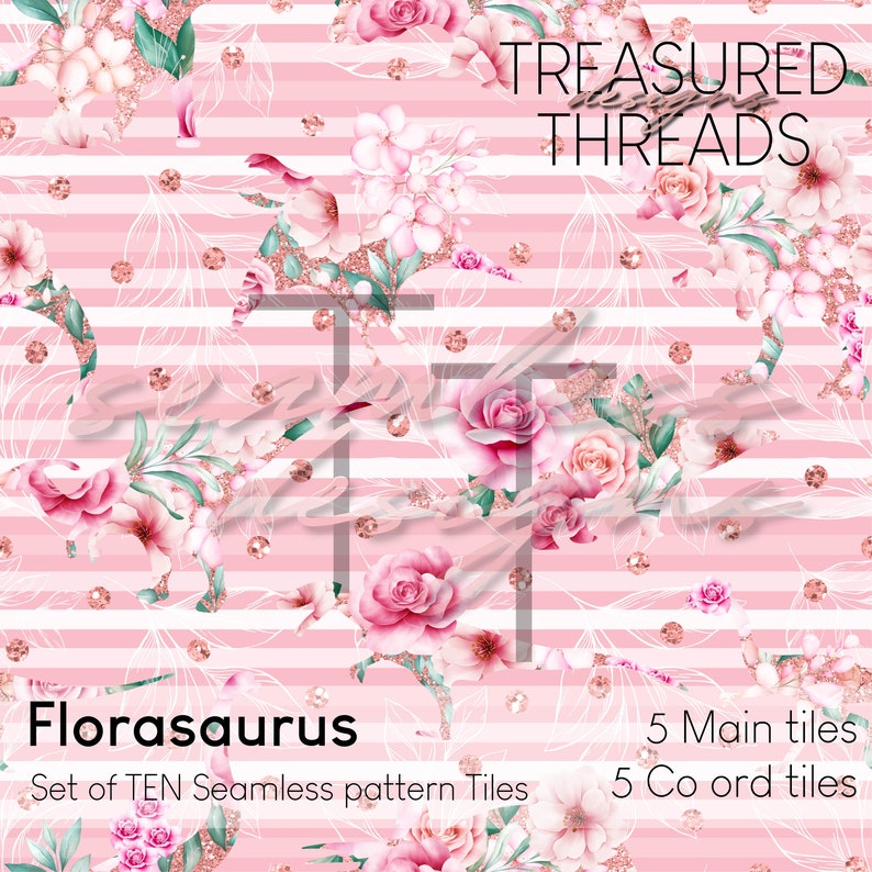 Seamless Pattern Tile Florasaurus - Etsy