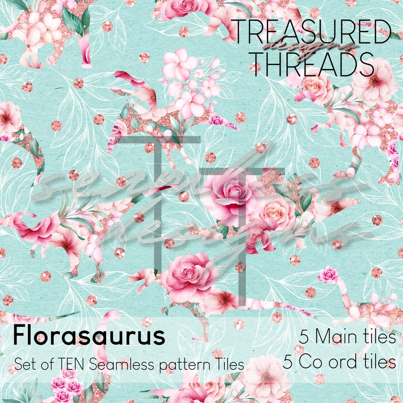 Seamless Pattern Tile Florasaurus - Etsy