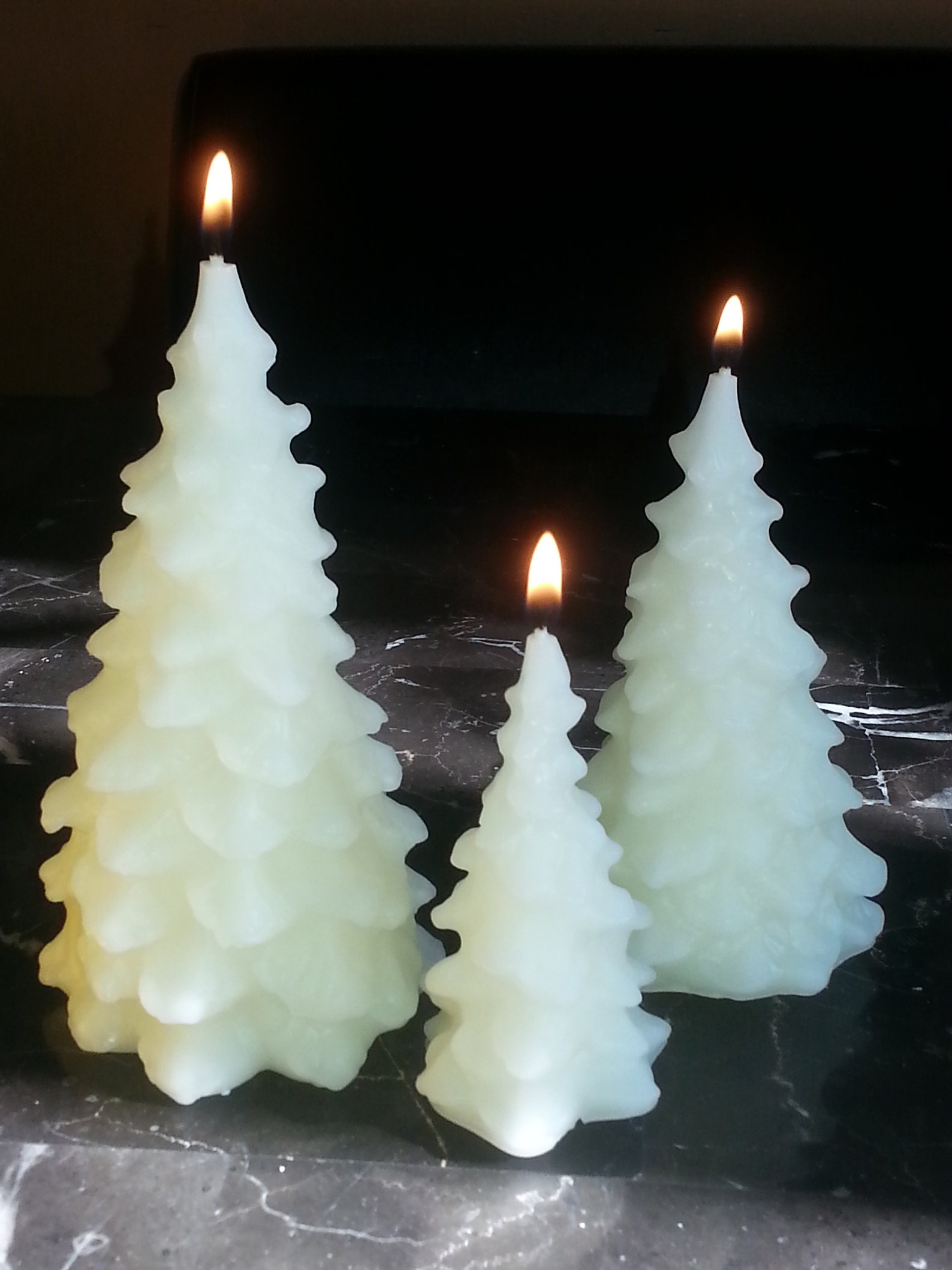 Set of 3 Beeswax Tree Candles - Etsy