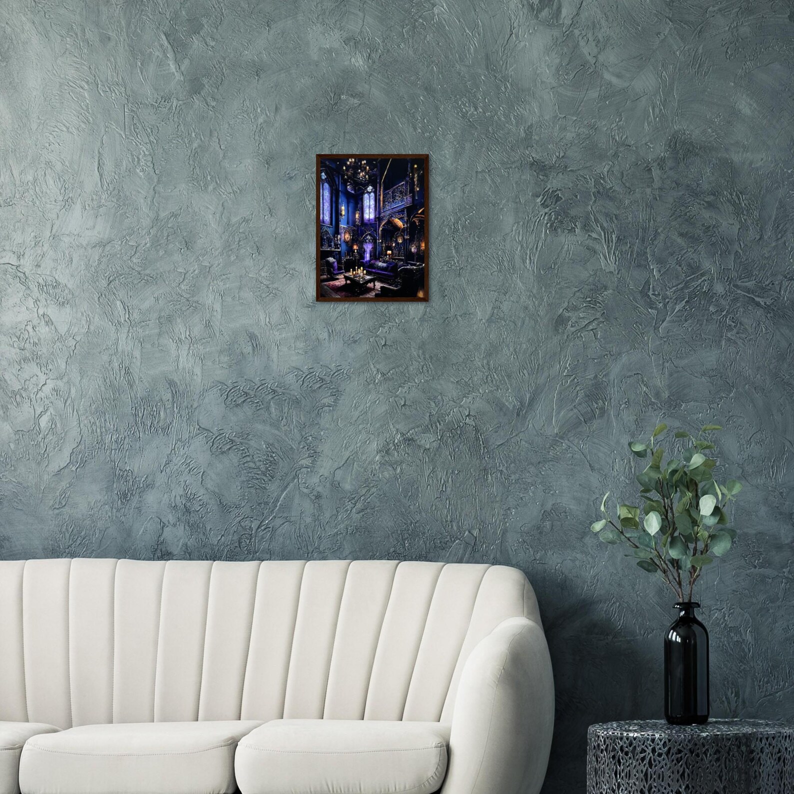 Gothic Livingroom Framed Poster, Gothic Art Poster, Wood Framed Poster ...