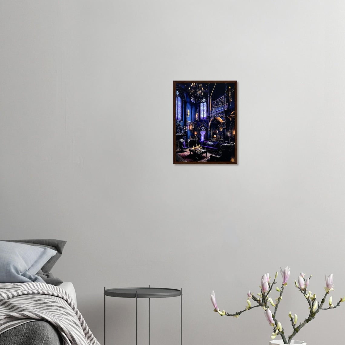 Gothic Livingroom Framed Poster, Gothic Art Poster, Wood Framed Poster ...