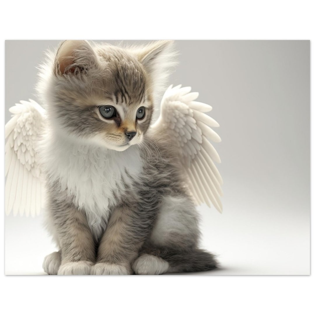 Angel Kitten Poster, Kitten With Angel Wings Poster - Etsy