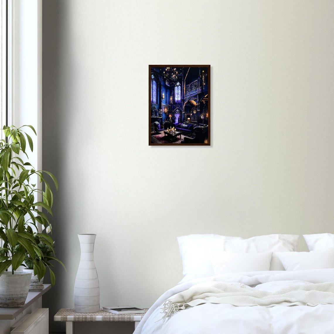 Gothic Livingroom Framed Poster, Gothic Art Poster, Wood Framed Poster ...
