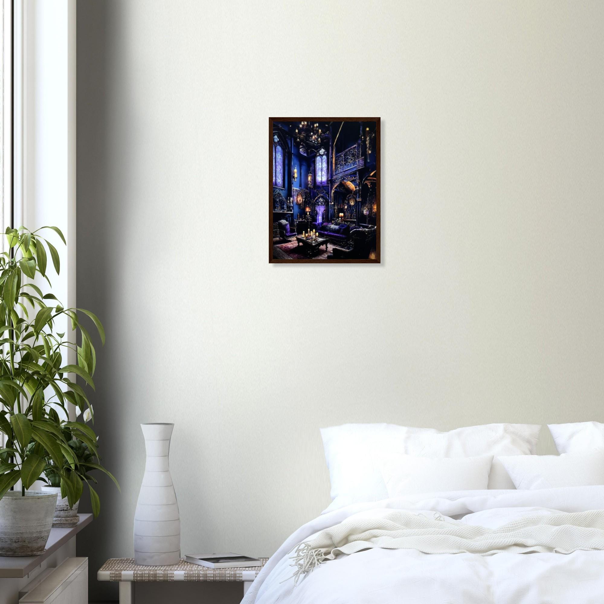Gothic Livingroom Framed Poster, Gothic Art Poster, Wood Framed Poster ...