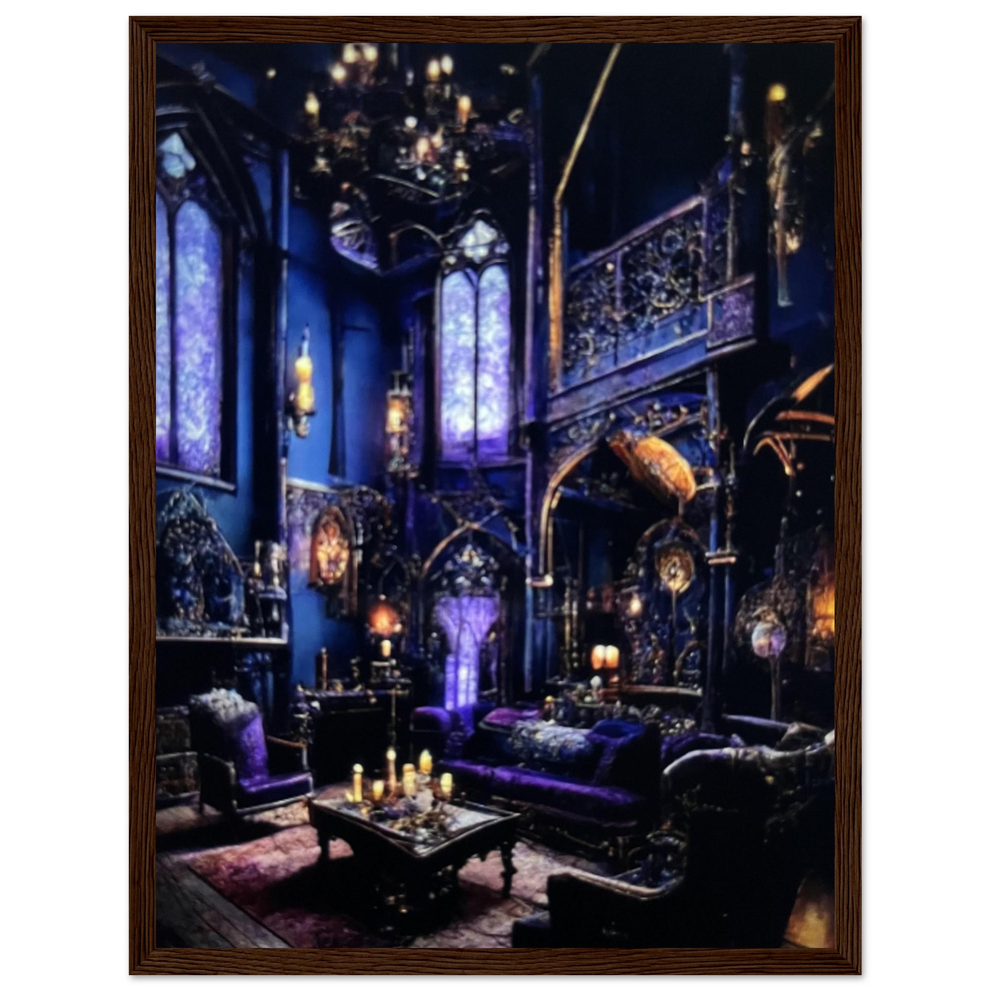 Gothic Livingroom Framed Poster, Gothic Art Poster, Wood Framed Poster ...