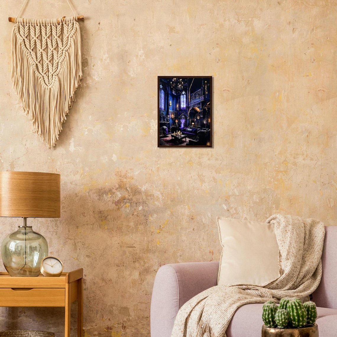 Gothic Livingroom Framed Poster, Gothic Art Poster, Wood Framed Poster ...