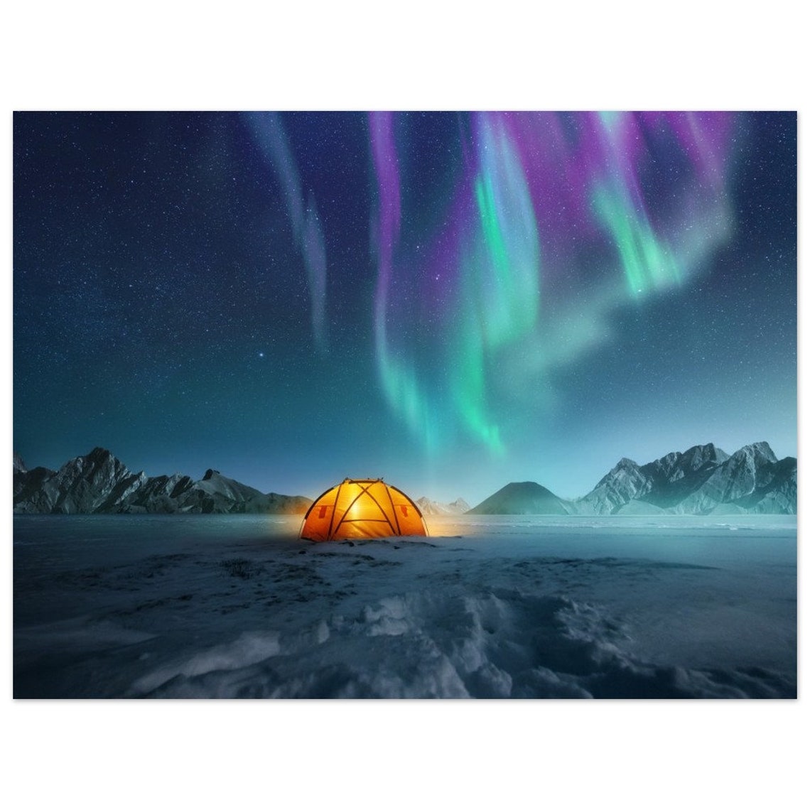 Aurora Borealis Poster, Northern Lights Poster, Northern Lights Camping ...