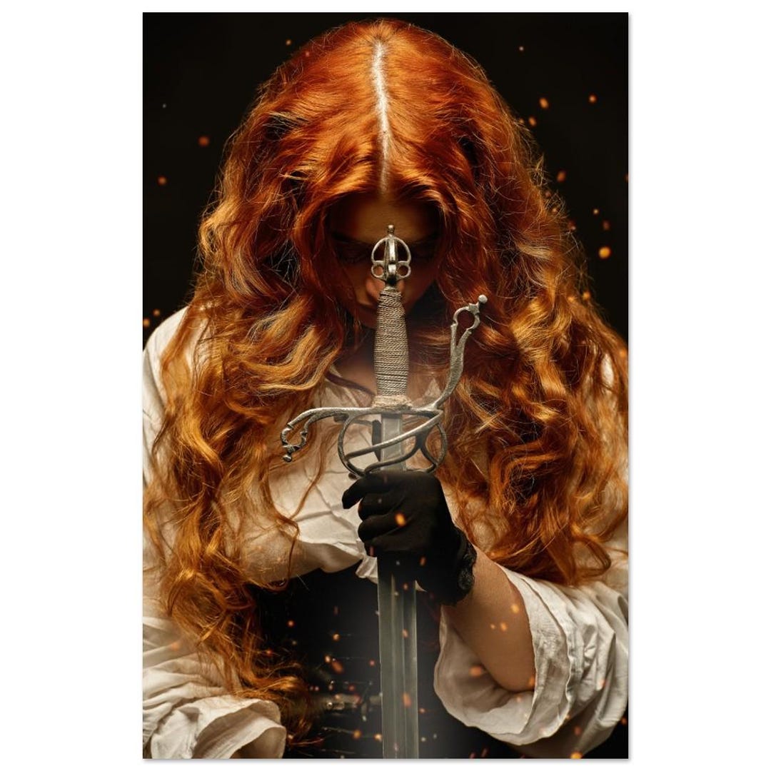 Medieval Woman With Sword Poster, Castlecore Poster, Wall Decor - Etsy