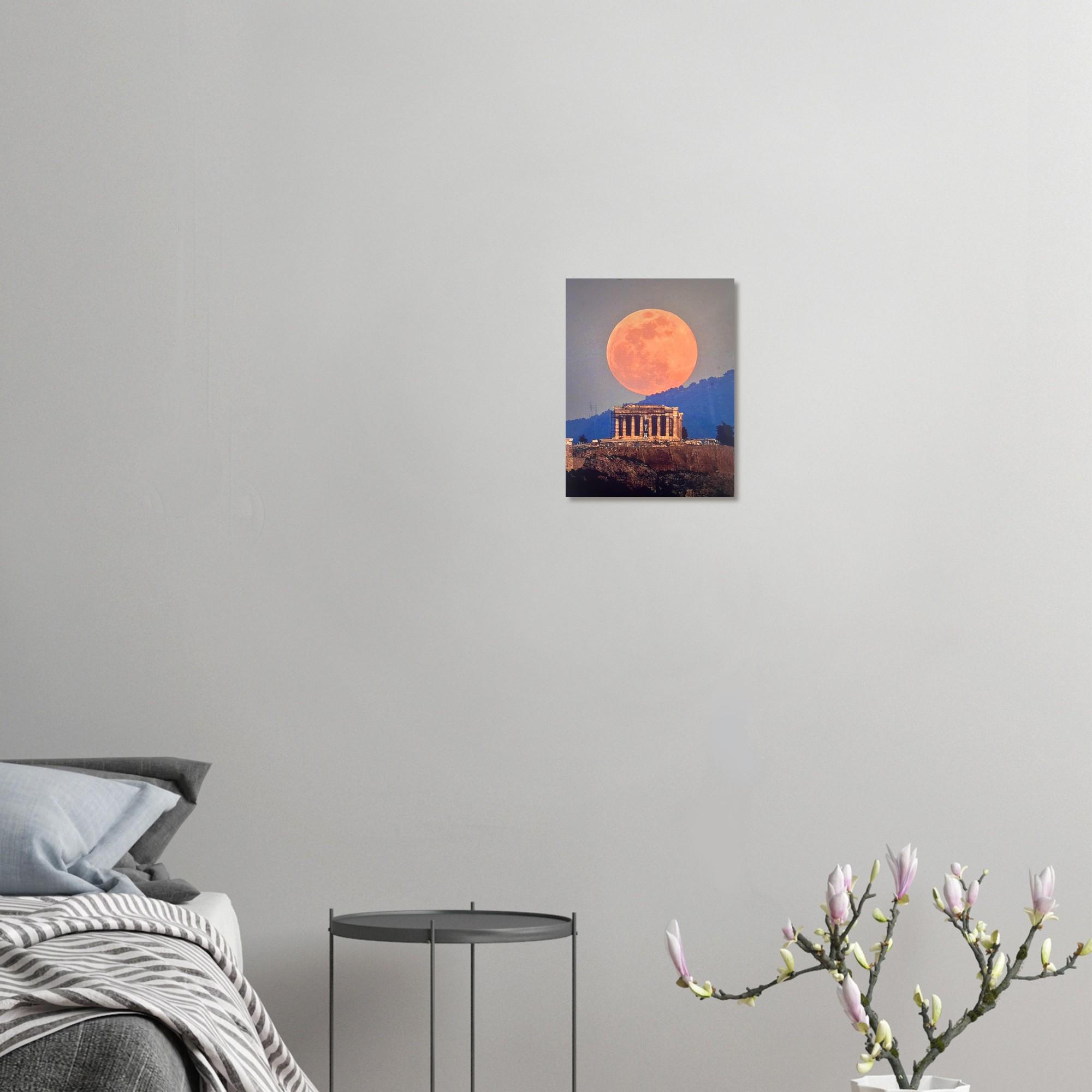 Full Moon Over Acropolis Poster, Athens Greece Poster, Ancient Temple ...