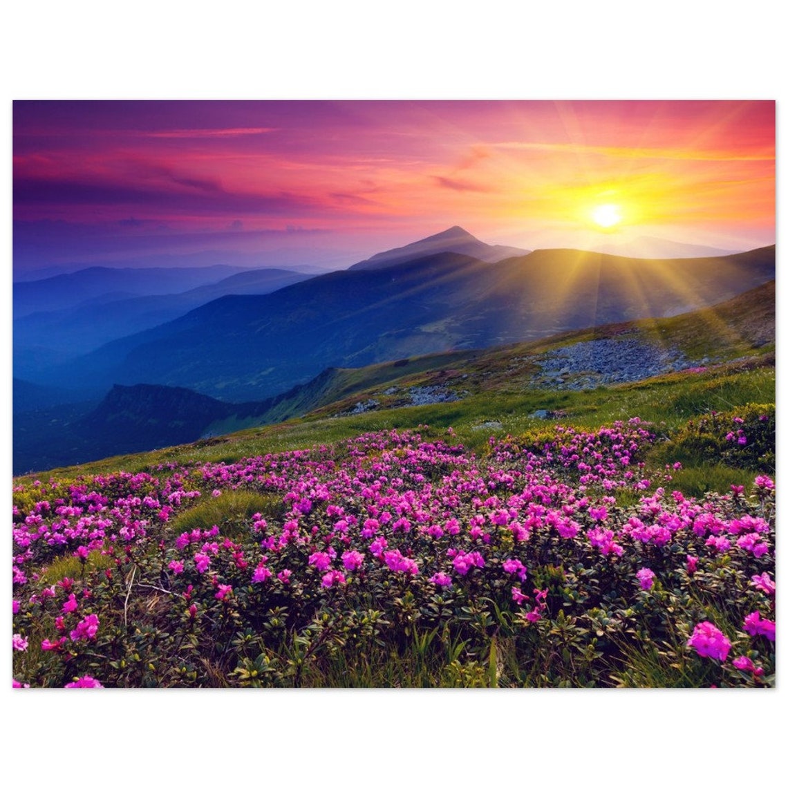 Mountain Sunrise Poster, Nature Poster, Wall Decor, Home Decor - Etsy