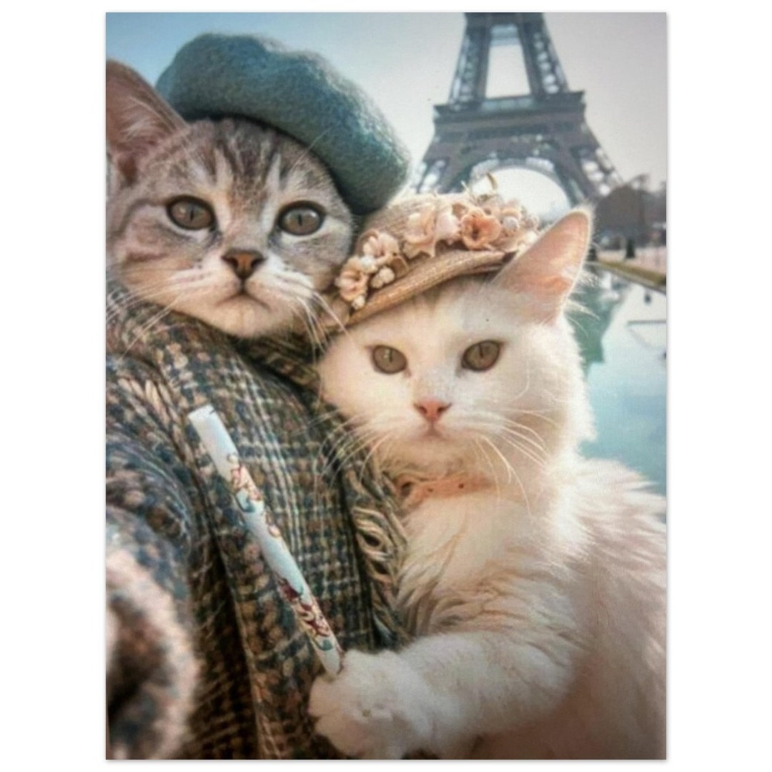 Cats in Paris Poster, France Poster, Cat Lover Gift - Etsy