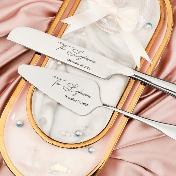 Engraved Wedding Cake Servers Disney Happily Ever After Cake Knife And