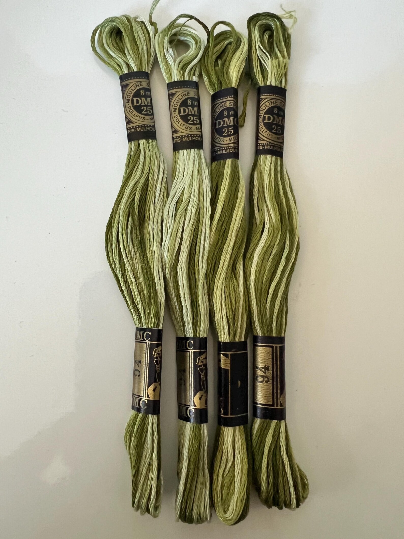DMC Variegated Embroidery Floss 94 Variegated Khaki Green Floss Lot of ...