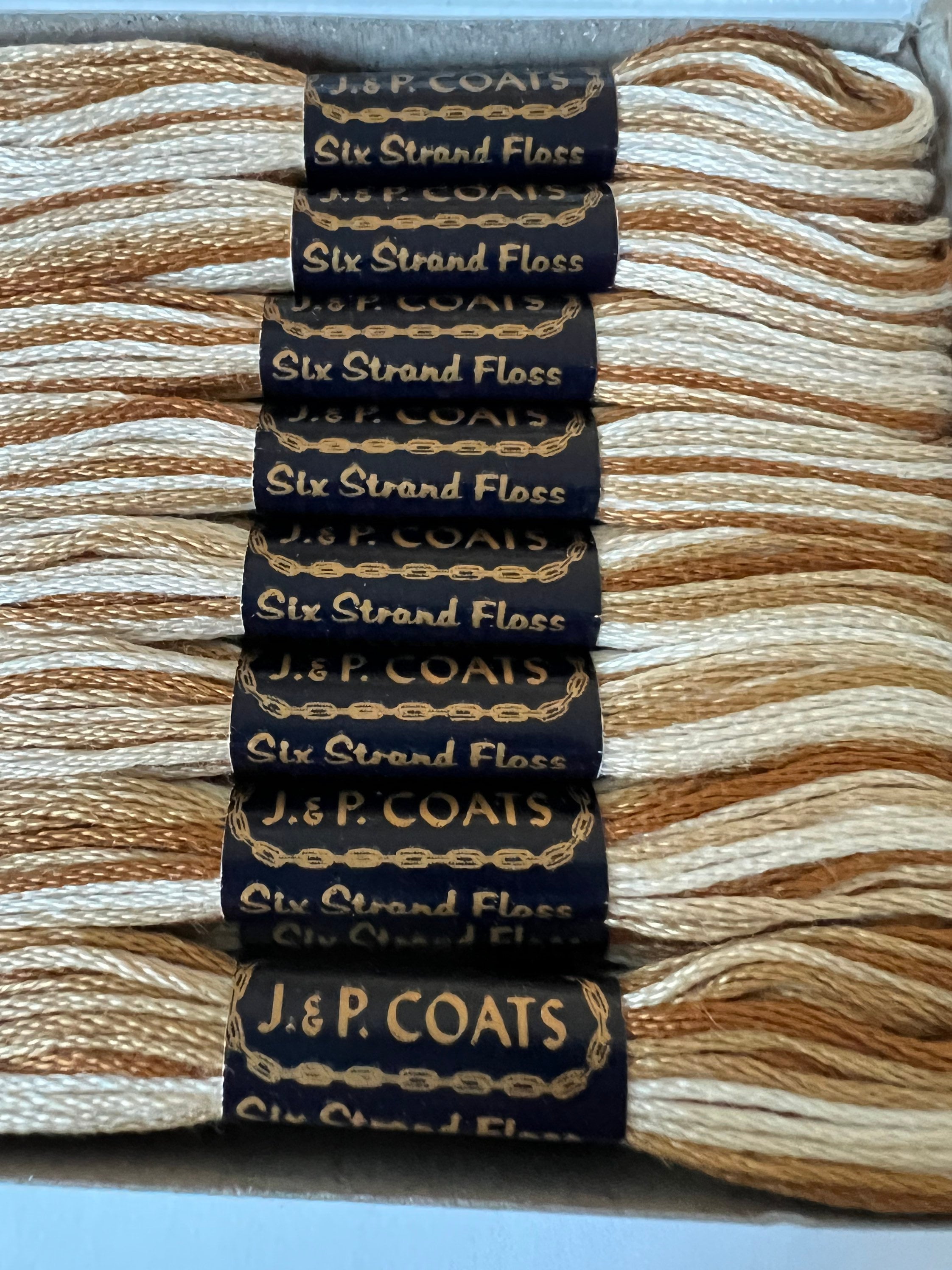 J&P Coats Variegated Embroidery Floss -#192 Shaded Browns Box of 24 New ...