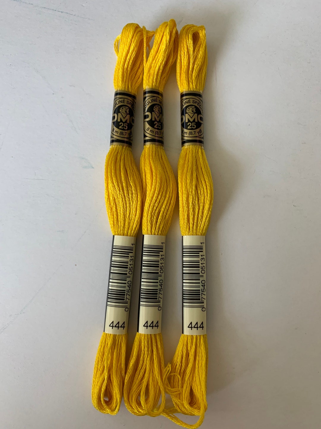 DMC 117-444 Six Strand Embroidery Cotton Floss, Dark Lemon, 8.7-yard ...