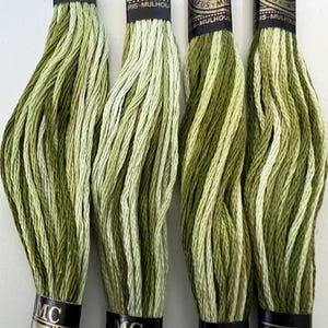 DMC Variegated Embroidery Floss 94 Variegated Khaki Green Floss Lot of ...