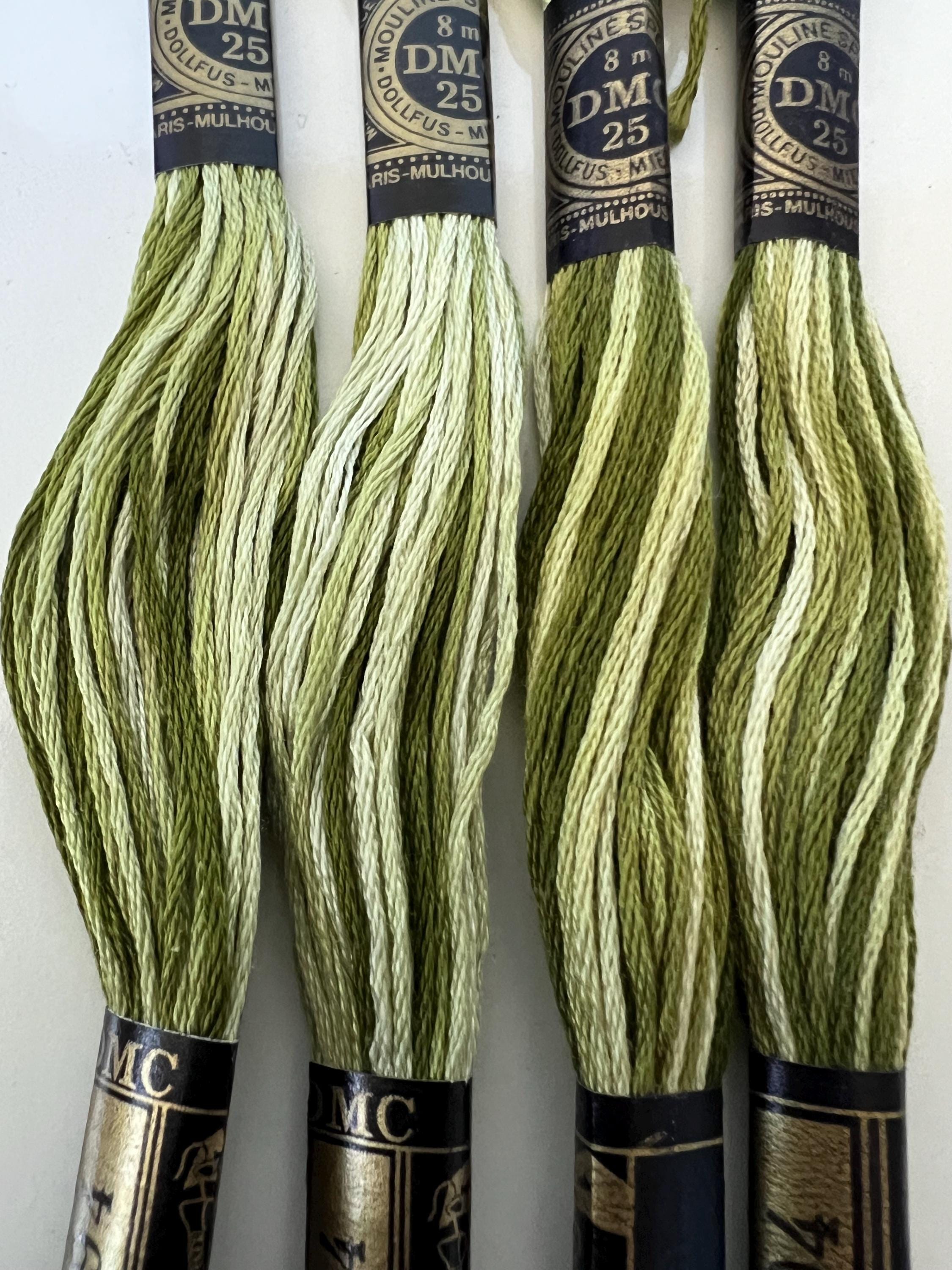 DMC Variegated Embroidery Floss 94 Variegated Khaki Green Floss Lot of ...
