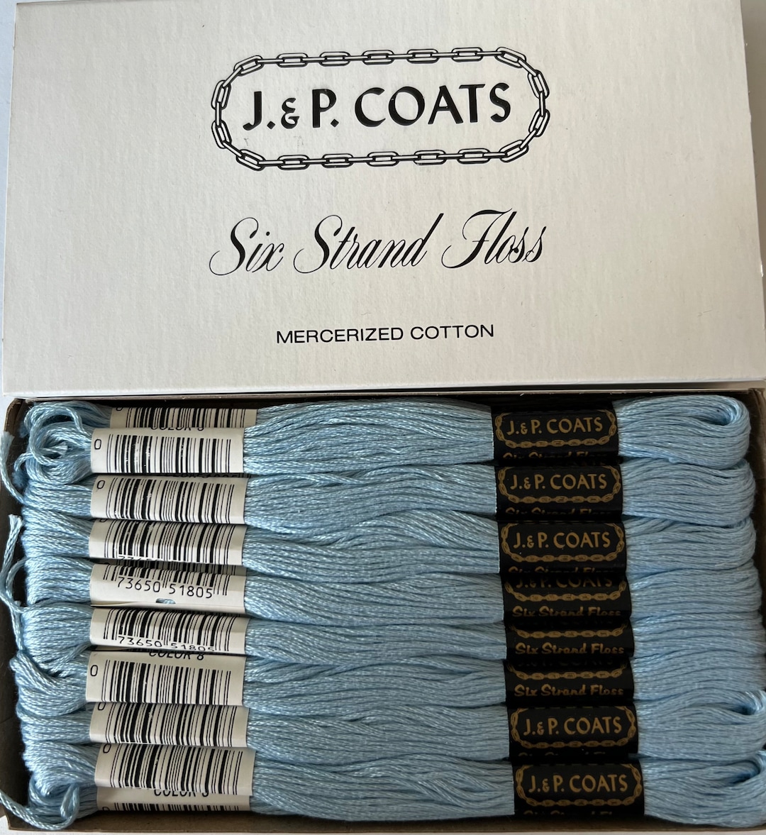 J.& P Coats Embroidery Floss -color 8 Blue - Box of 24 New - Etsy