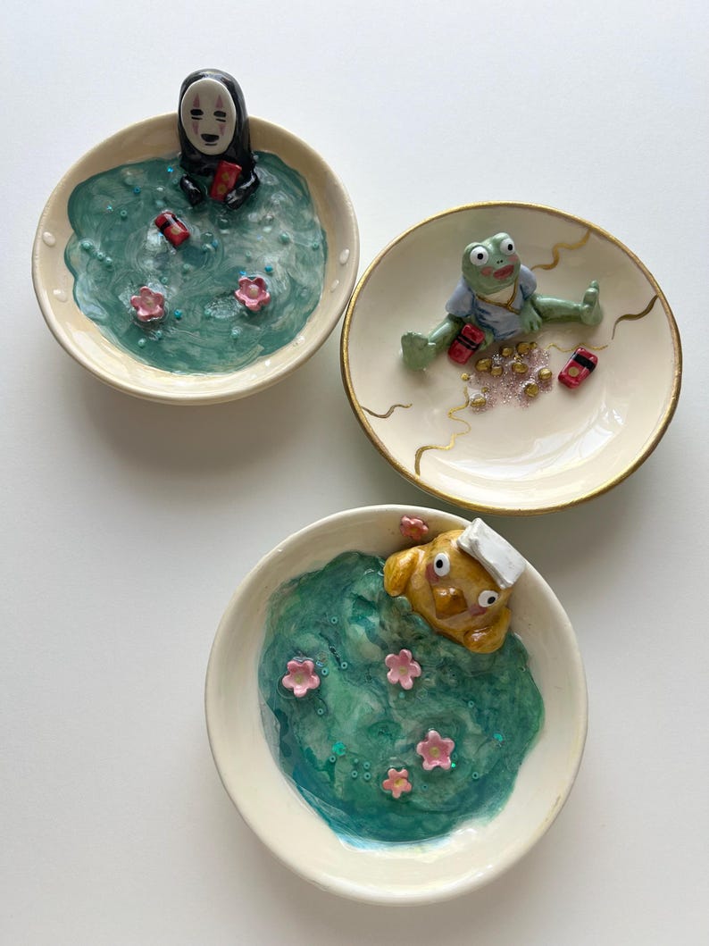 Spirited Away Frog Clay Trinket Dish - Etsy