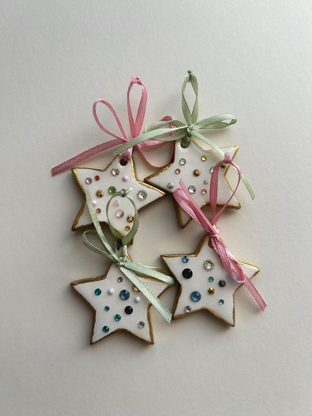 Handmade Clay Stars Hanging Stars Christmas Tree Decor Festive Stars ...