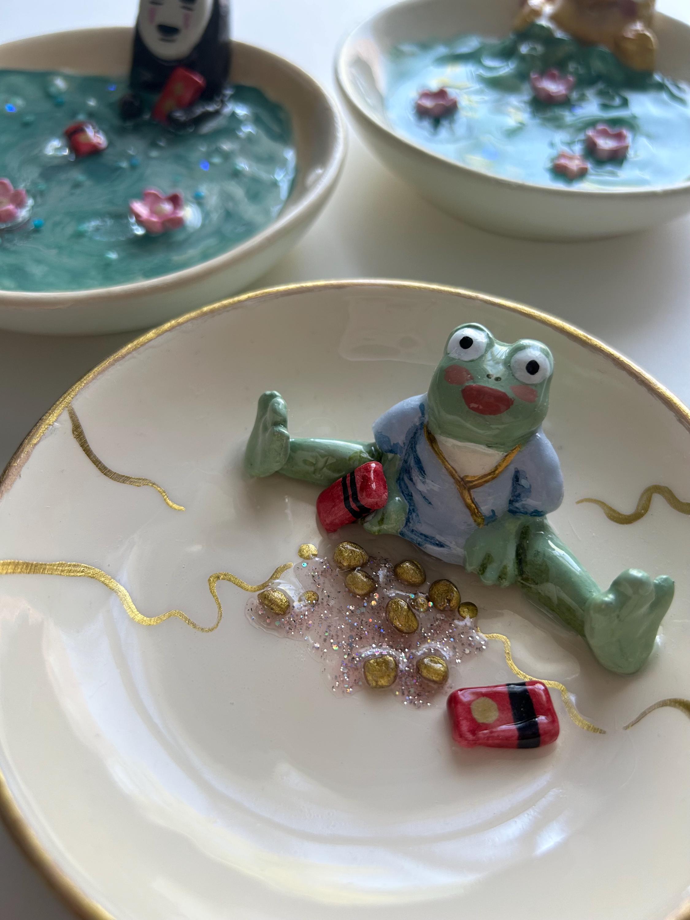 Spirited Away Frog Clay Trinket Dish - Etsy