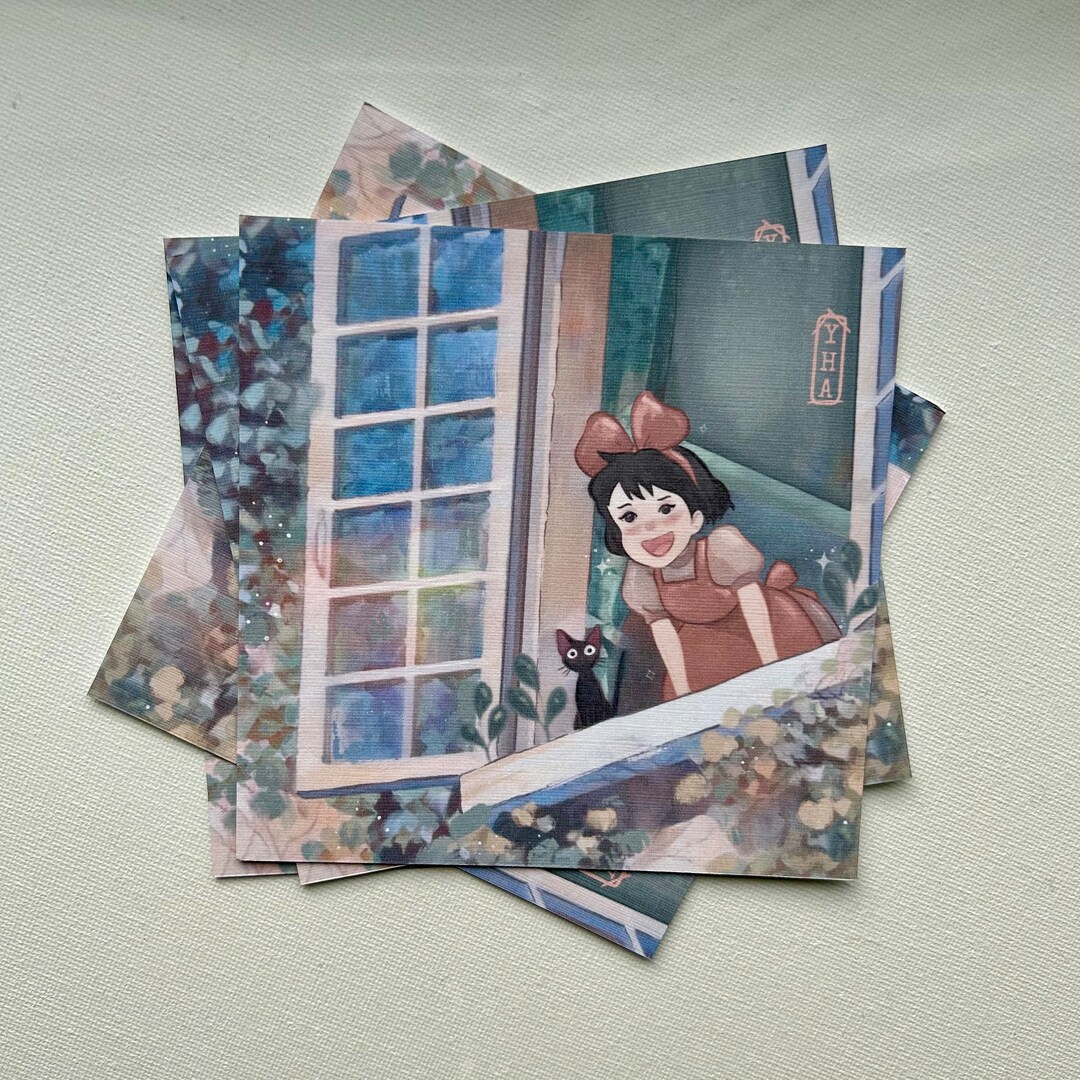 Kiki's Delivery Service Kawaii Art Square Art Print Studio Ghibli Art ...