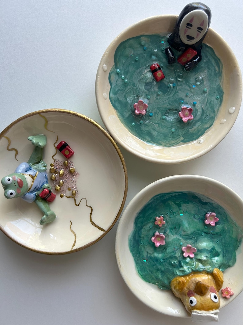 Spirited Away Frog Clay Trinket Dish - Etsy