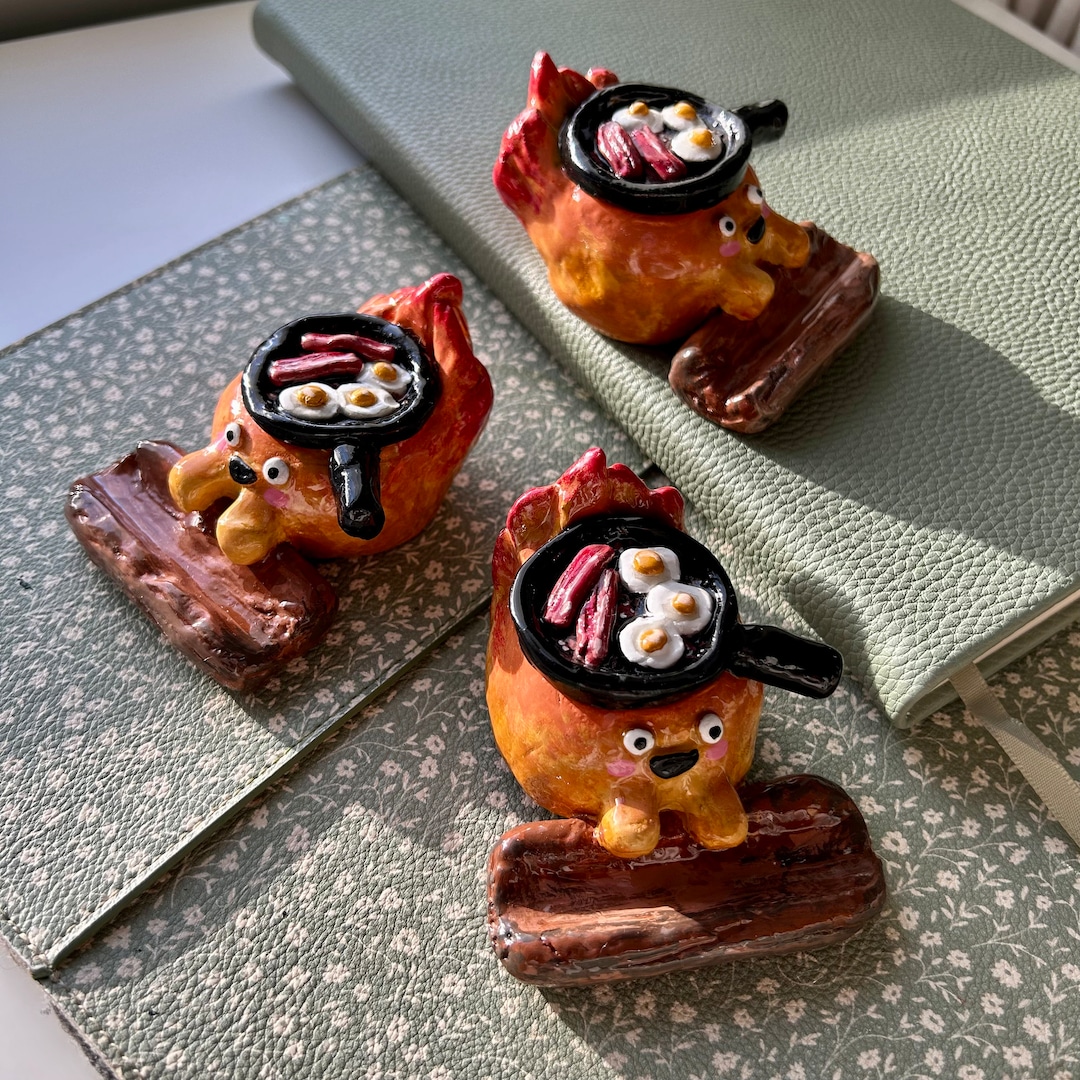 Hand Made Clay Desk Buddy Howl's Moving Castle Calcifer Desk Buddy ...