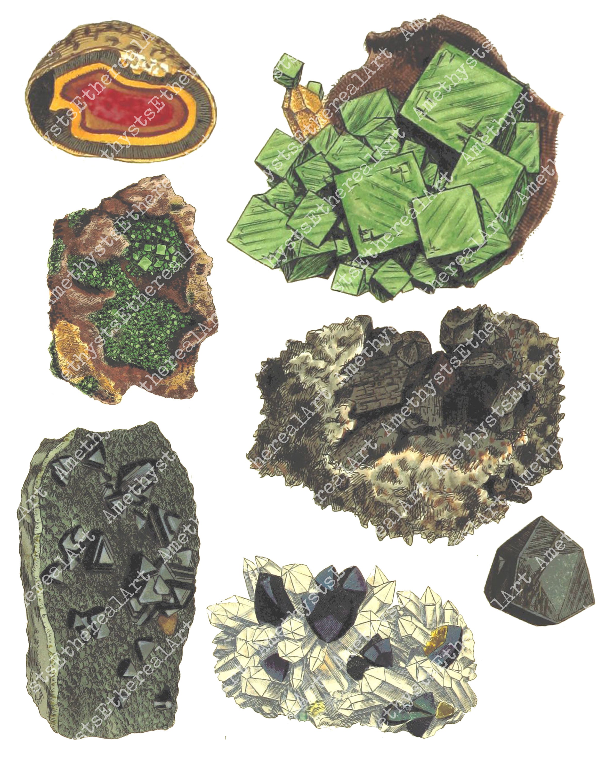 Geology Rocks Pack Digital Collage Sheets PNG Printable Digital ...