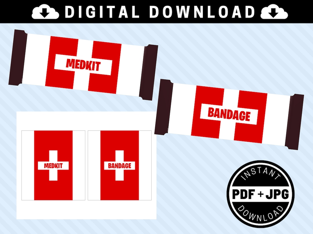 Gamer Med Kit 1.55 Oz Chocolate Labels [INSTANT DOWNLOAD] - 1.55 Oz ...