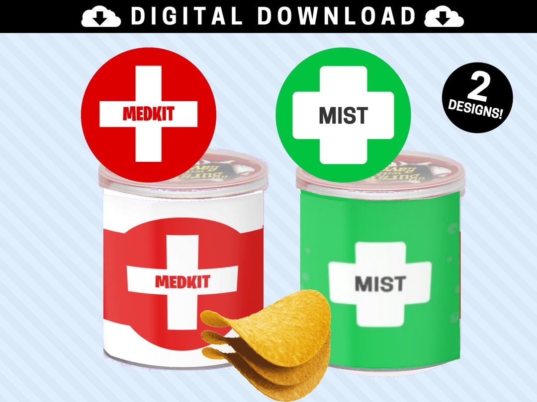 Gamer Med Kit & Mist 1.3 Oz Chip Printable Labels [INSTANT DOWNLOAD ...