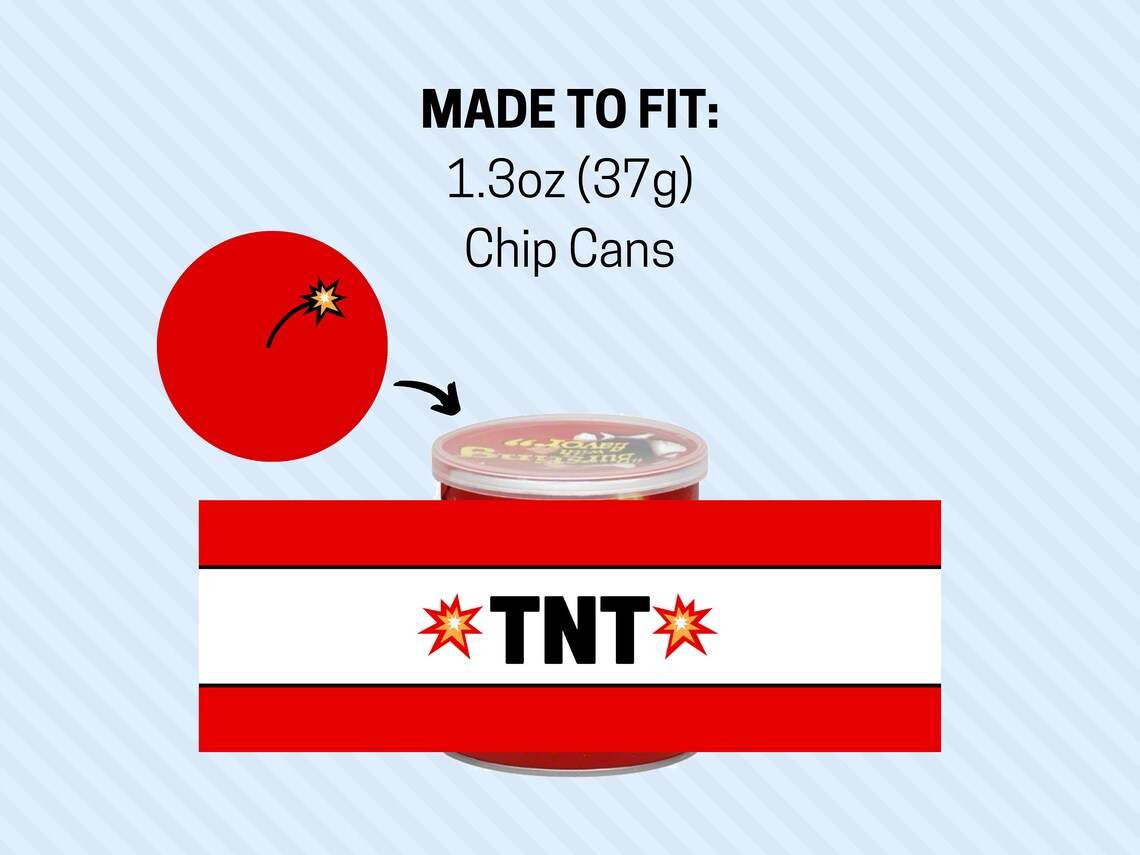 Gamer TNT 1.3 Oz Chip Printable Labels [INSTANT DOWNLOAD] - 1.3 Oz / 37 ...