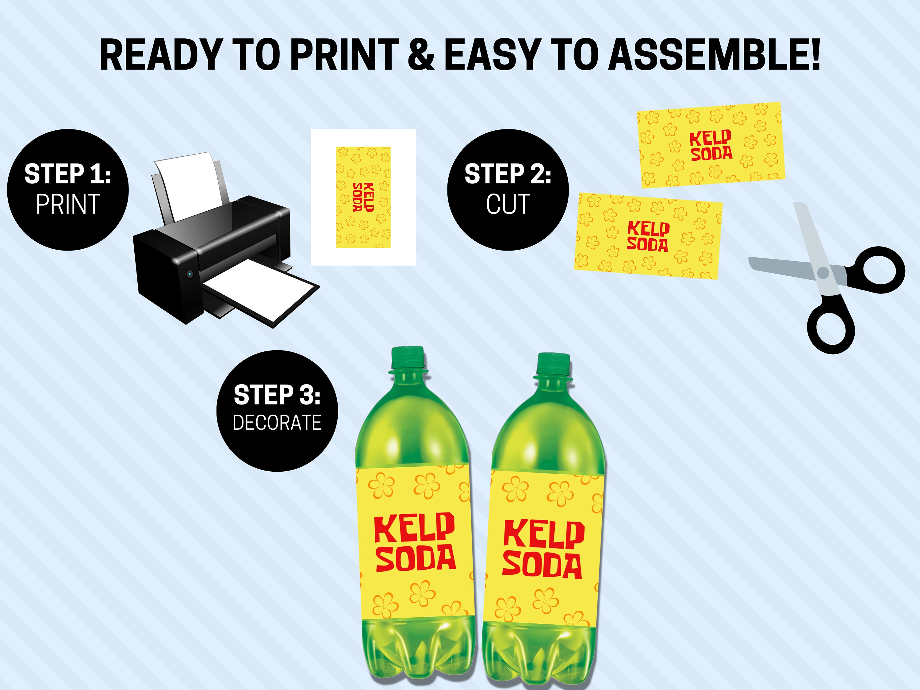 Kelp Soda 2 Litre Printable Bottle Labels [INSTANT DOWNLOAD] - 2L ...