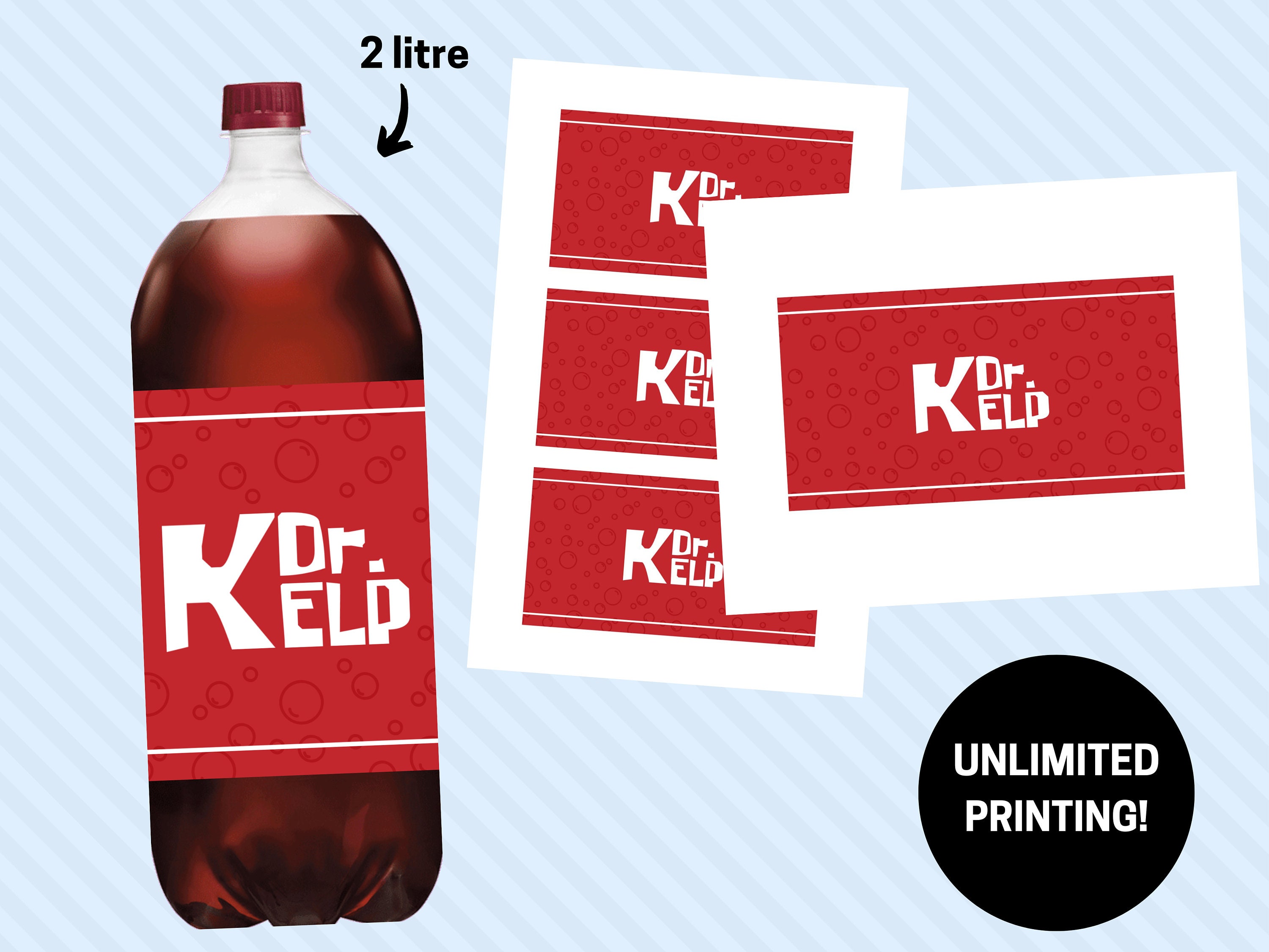 Dr Kelp 2 Litre Printable Bottle Labels [INSTANT DOWNLOAD] - 2L - Under ...