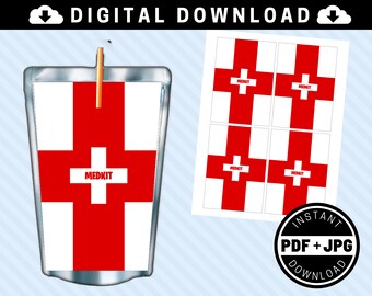 Medkit Wrappers Health Bandage Printable Paper Towel - Etsy