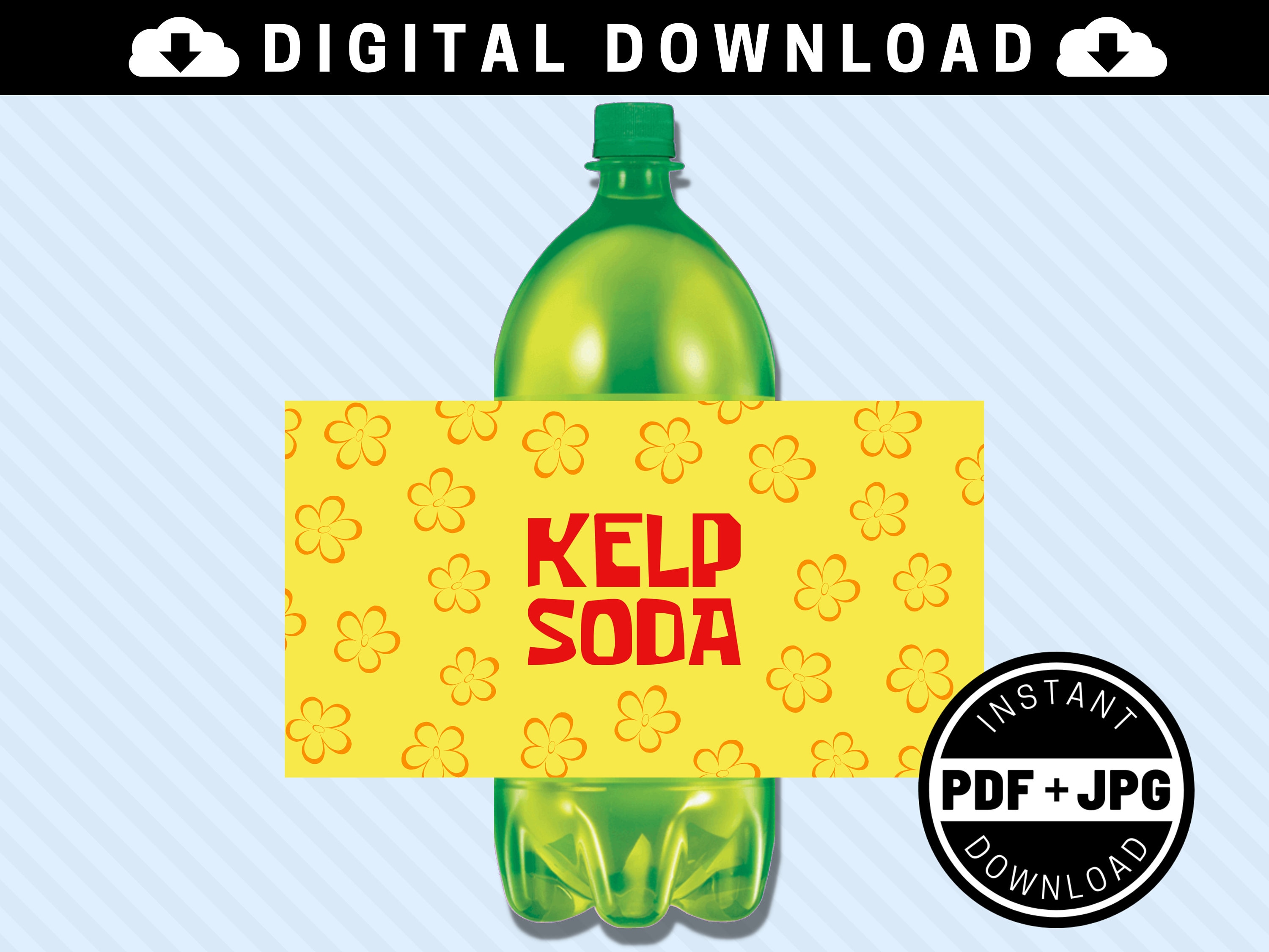 Kelp Soda 2 Litre Printable Bottle Labels [INSTANT DOWNLOAD] - 2L ...