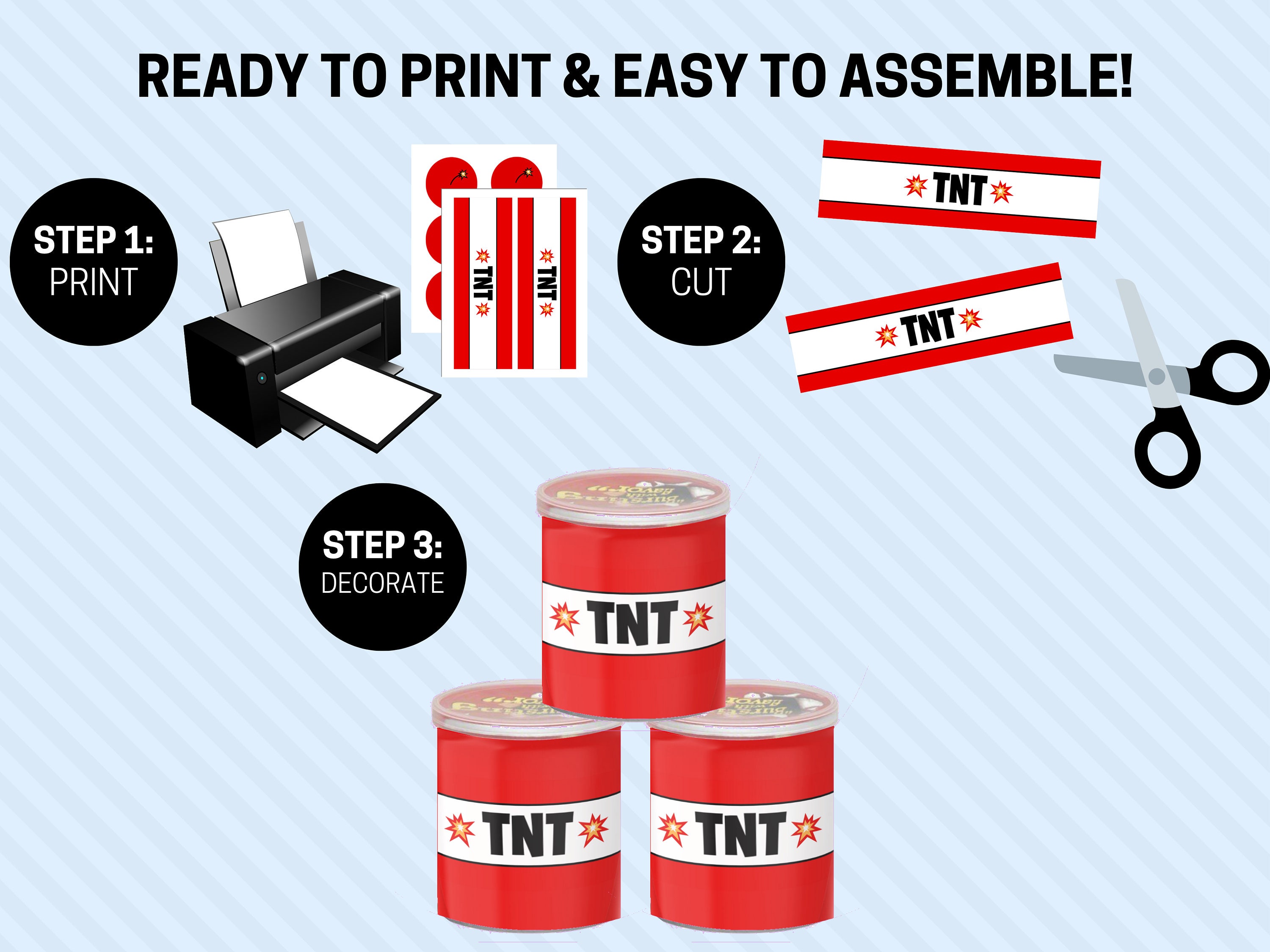 Gamer TNT 1.3 Oz Chip Printable Labels [INSTANT DOWNLOAD] - 1.3 Oz / 37 ...