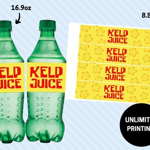 Kelp Juice 16.9oz 500 Ml Printable Bottle Labels [INSTANT DOWNLOAD] - 16.9oz 500ml - Under the ...