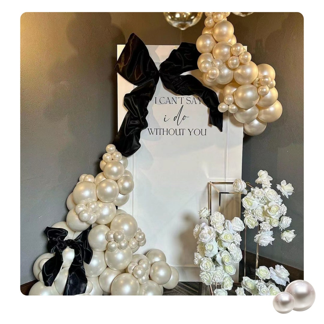 100pcs+ All Pearl White Colour Balloon Arch DIY Kit for Girls Birthday Party Wedding 1st ...