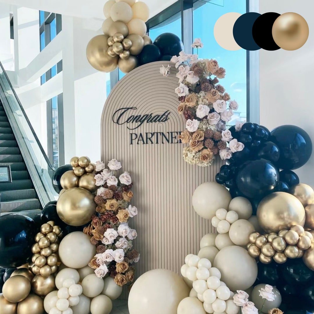 Pageant Blue Black Chrome Gold Sand Balloon Garland Arch DIY Kit for ...