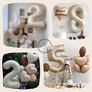 86CM Cream | Caramel | Chocolate 3 Neutral Colour Jumbo Number and ...