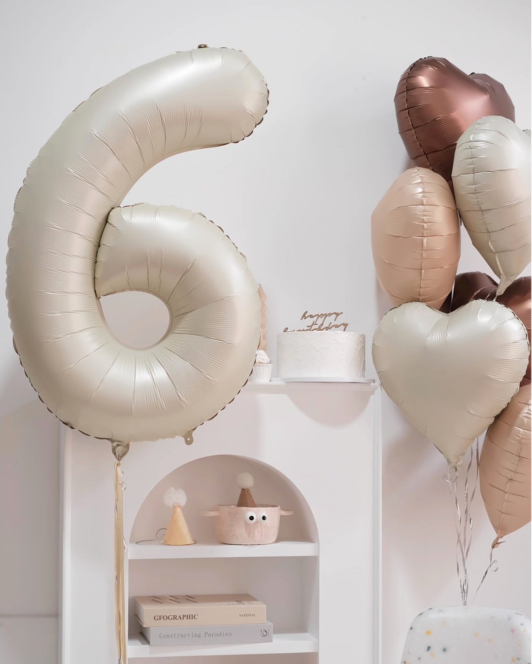 86CM Cream | Caramel | Chocolate 3 Neutral Colour Jumbo Number and ...