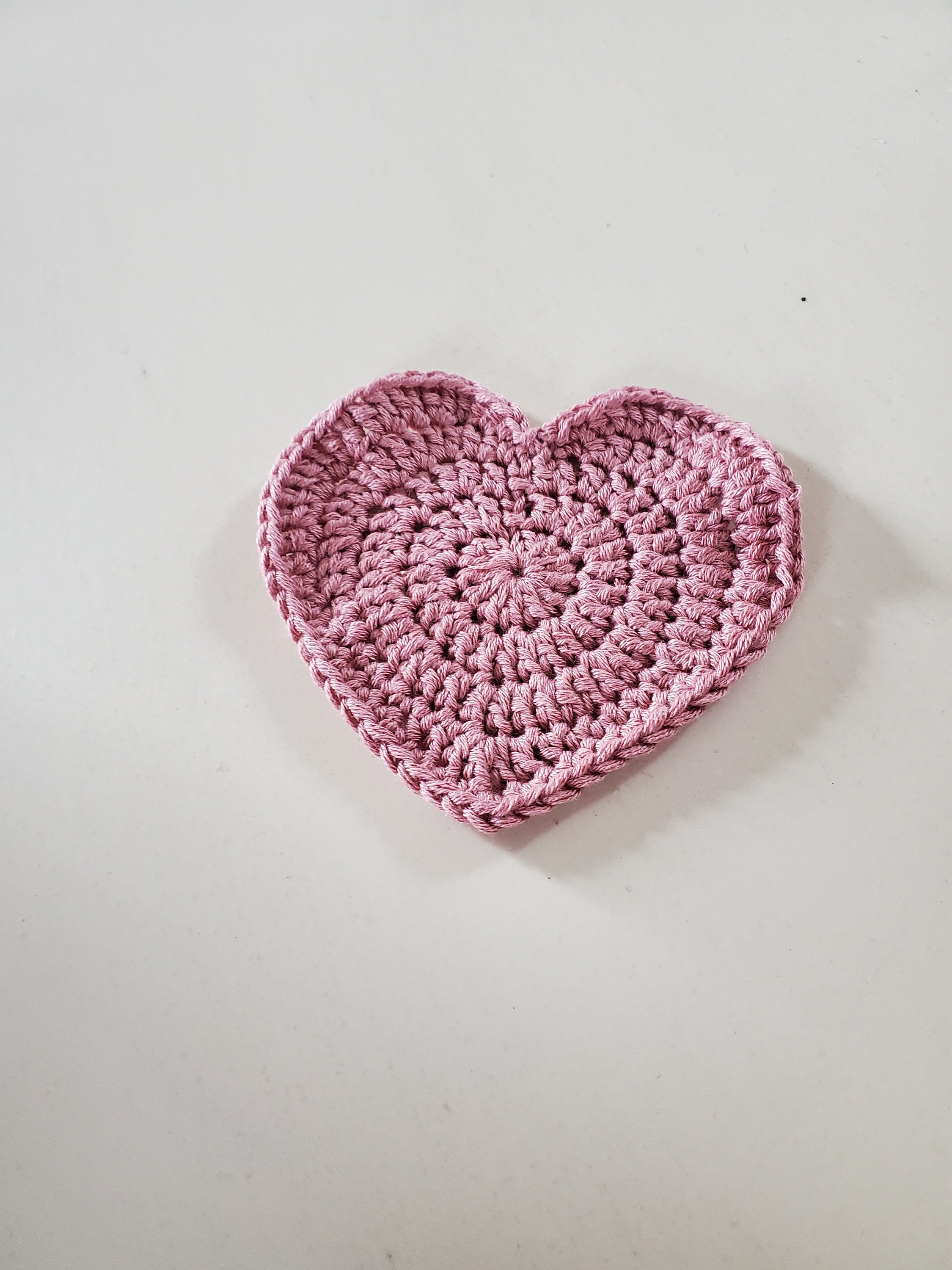 Crochet Heart Shaped Coasters set of 2 - Etsy