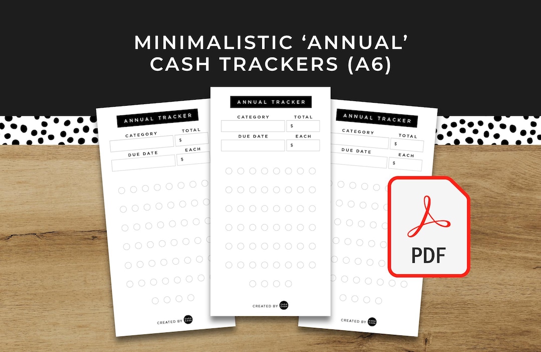 ANNUAL Trackers - Printable PDF Downloadable - Minimal Design - Budget ...
