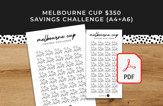 Melbourne Cup Savings Challenge A6 A4 Printable PDF - Etsy