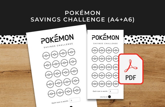 Pokemon Savings Challenge A6 A4 Printable PDF Downloadable | Etsy