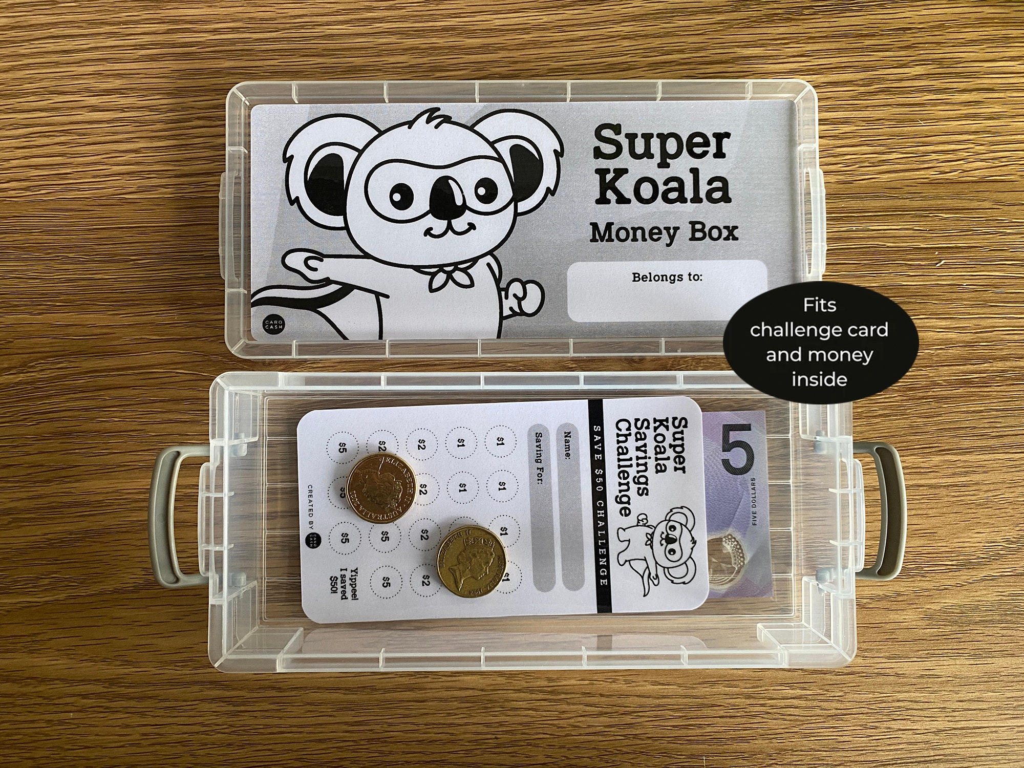 Kids/children super Koala Savings Box Laminated - Etsy Australia