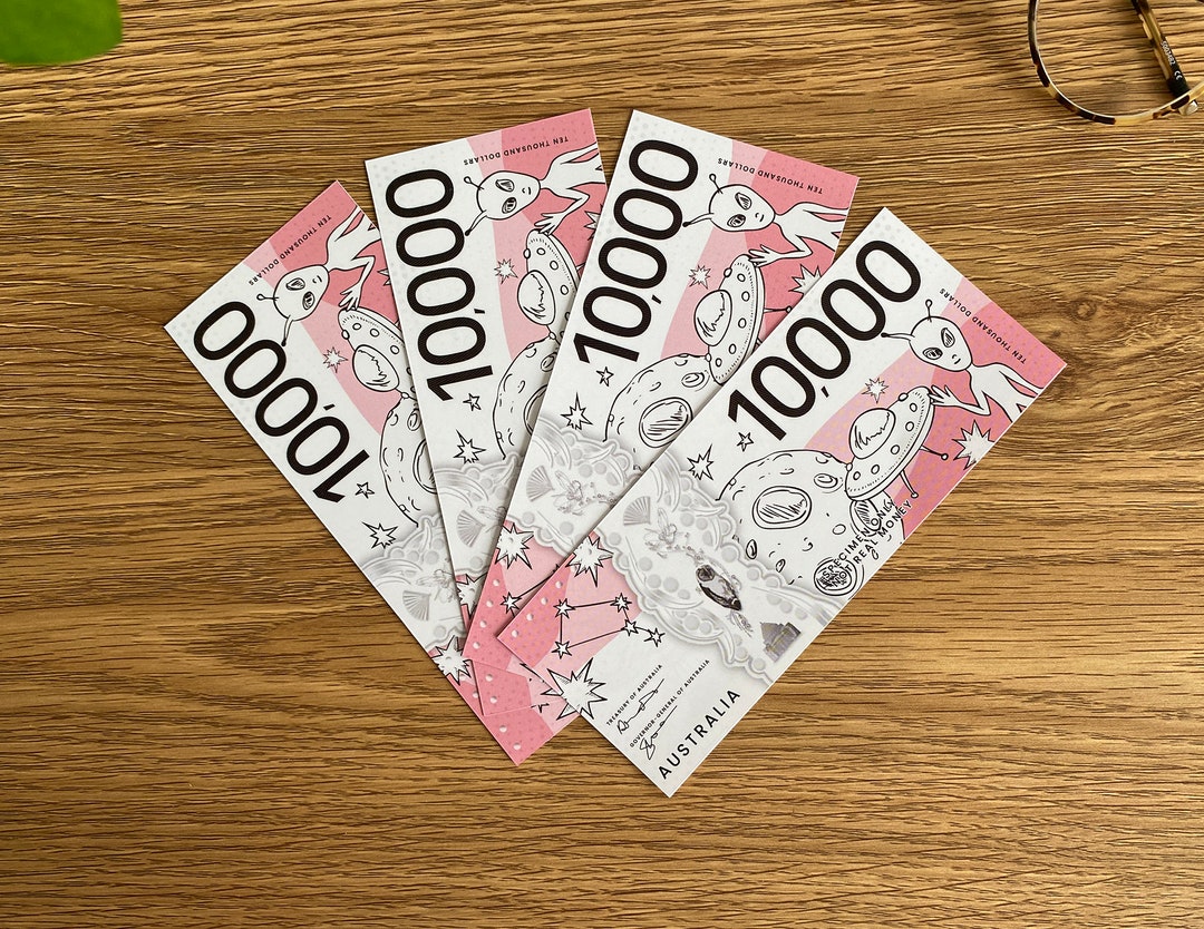 10K Australian Banknote Placeholders - 10,000 Dollars Aussie Fake Money ...
